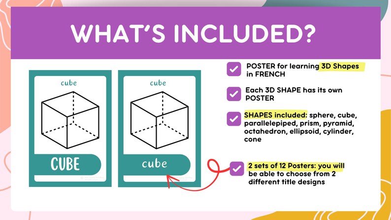 French 3D Shapes Posters: Bilingual Classroom Decor (PDF) - Etsy