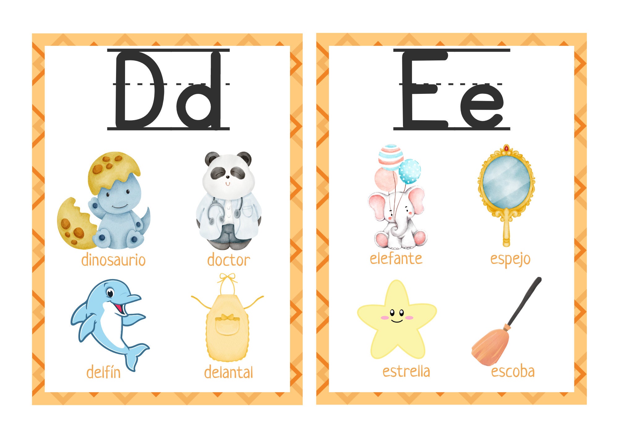 SPANISH ALPHABET Book With 4 Words per Letter Educational Printable ...