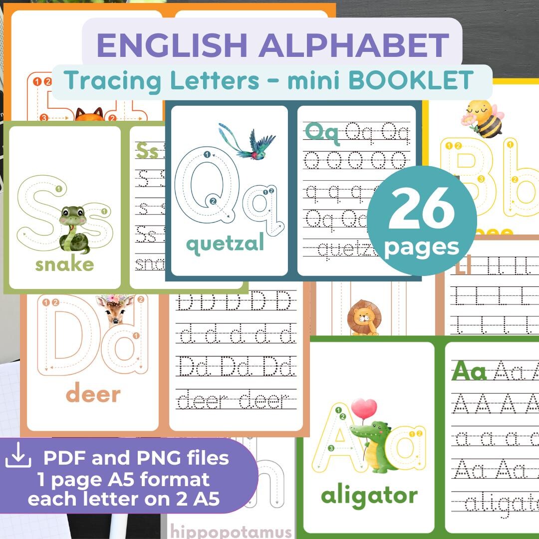 ENGLISH Letters Tracing ALPHABET Learn to Write English Alphabet ...