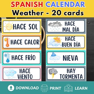 SPANISH CLASSROOM DECOR Calendar Display Bulletin Board Spanish ...
