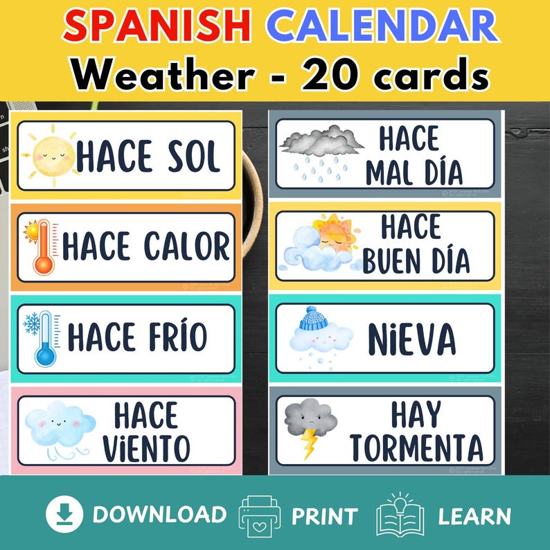 SPANISH CLASSROOM DECOR Calendar Display Bulletin Board Spanish ...