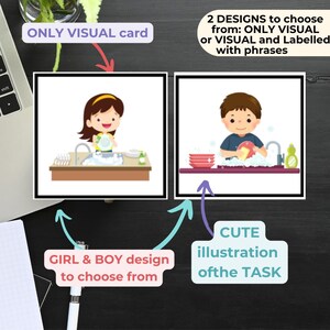 Kids DAILY Tasks ROUTINE Cards Visual Schedule Toddler Routine Chart ...