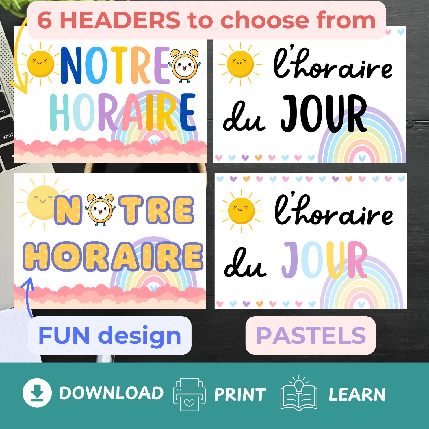 FRENCH CLASSROOM DECOR French Visual Schedule Cards Editable En ...
