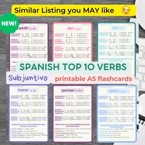 SPANISH Hacks Grammar BASICS Bundle A5 Flashcards Spanish Top 10 ...
