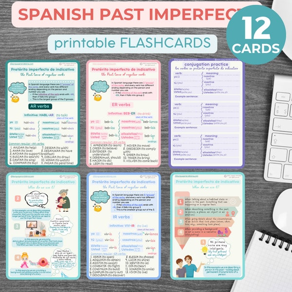 Spanish Past Tense Verbs - Etsy