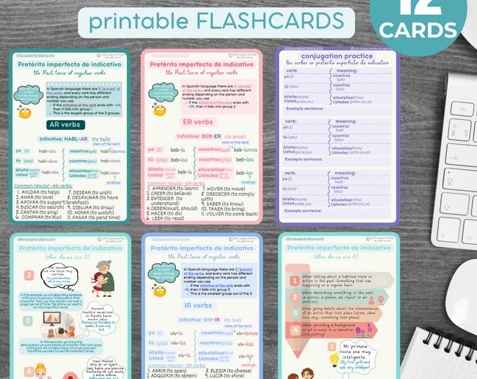 100 Spanish Verbs Flashcards | Printable Spanish Vocabulary | Learn ...