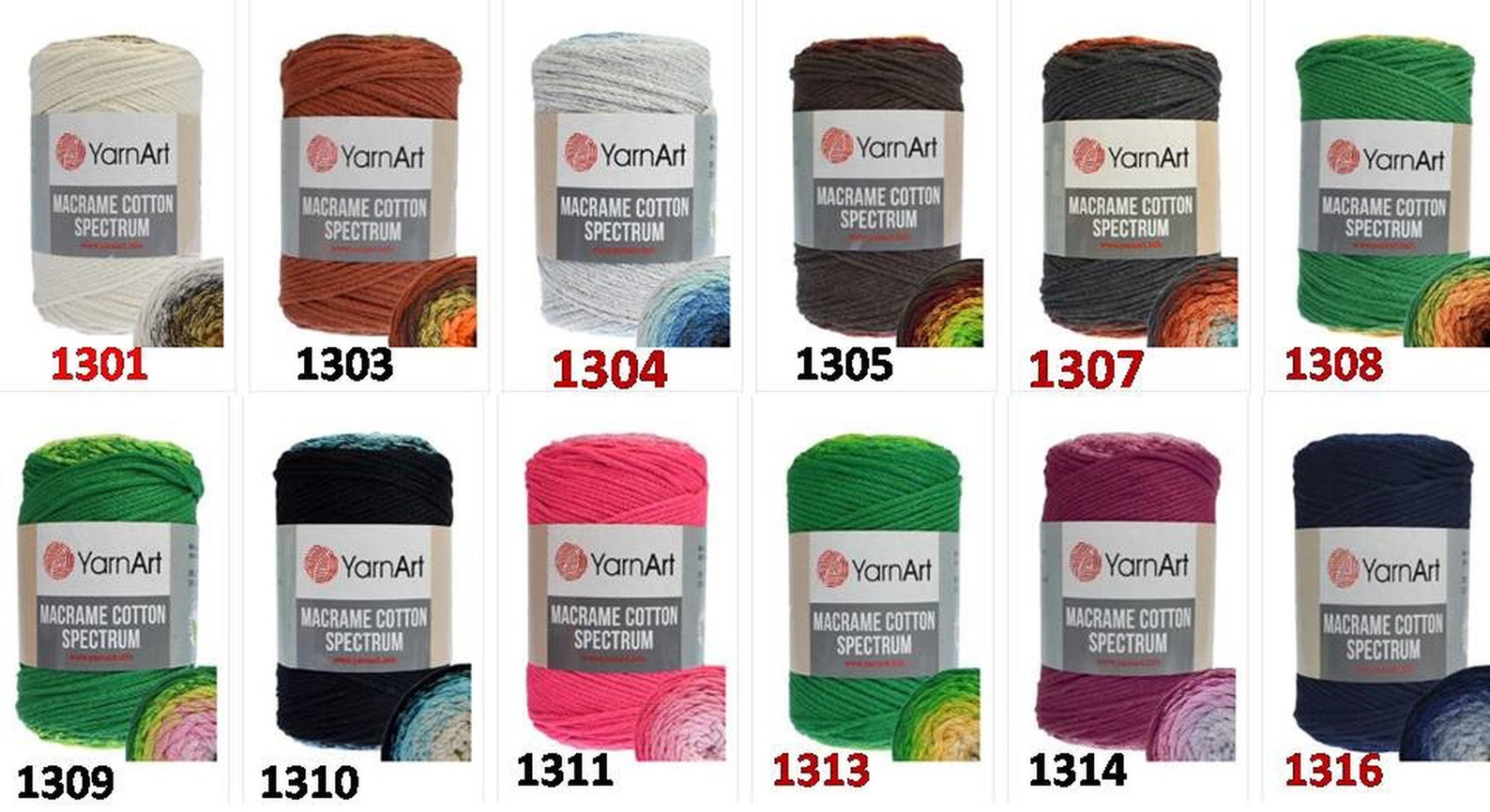 Yarnart Macrame Cotton Spectrum Rope 250/gr/225mt Crochet - Etsy