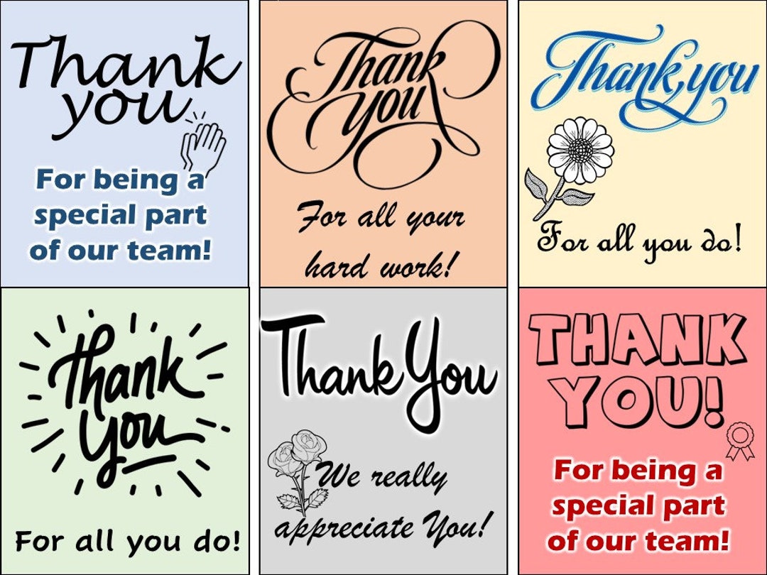 Staff Thank You Cards - Etsy