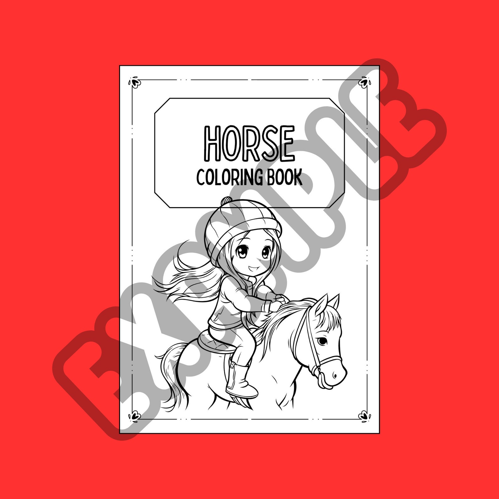 Horse Coloring Pages, Cute Horse Coloring Book for Kids, Homeschool ...