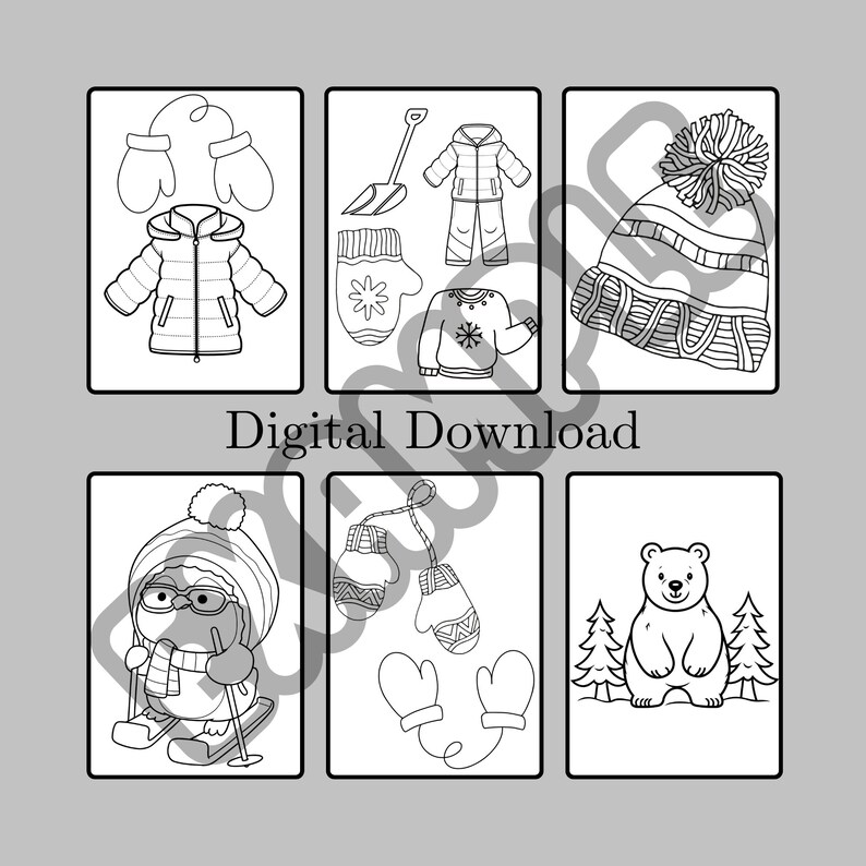 Winter Coloring for Kids, Coloring Activity for Kids, School Winter ...