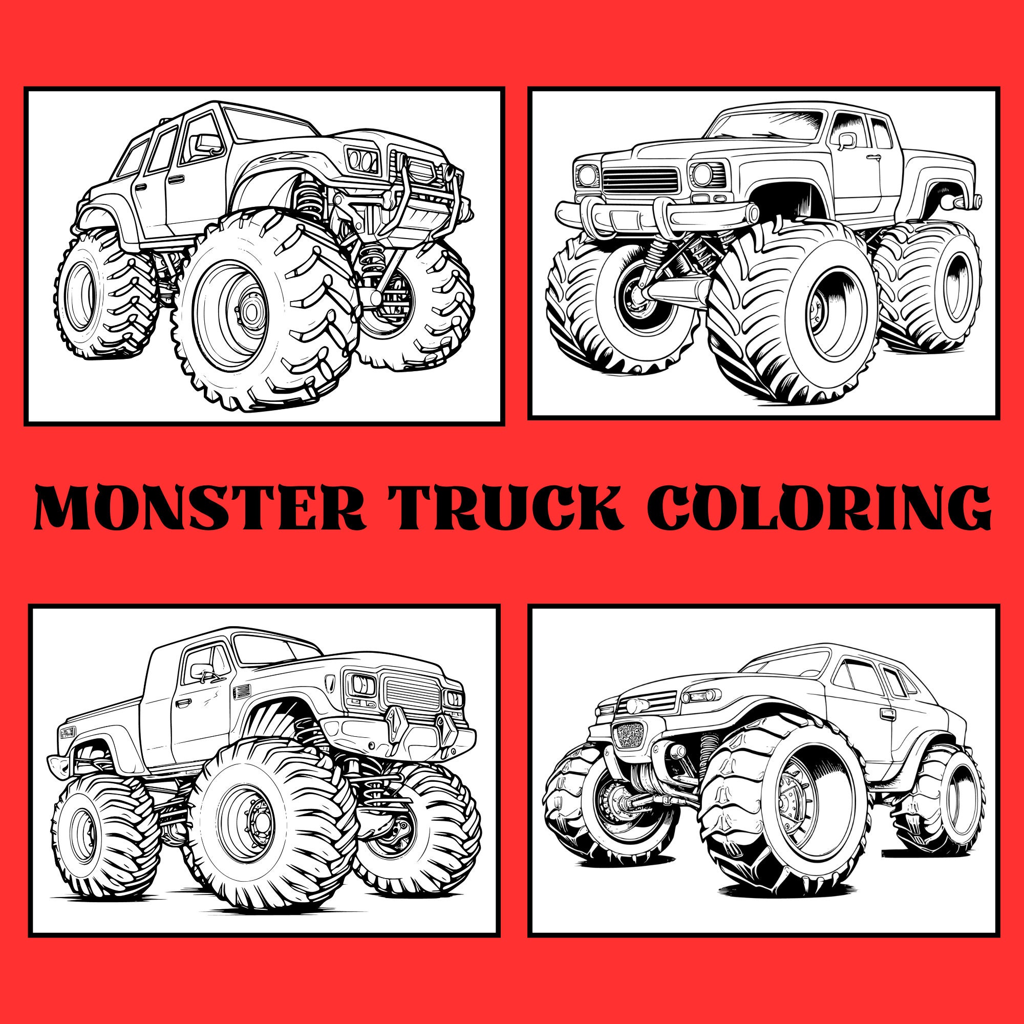 Monster Truck Coloring Pages, Kids Monster Truck Coloring Activity ...