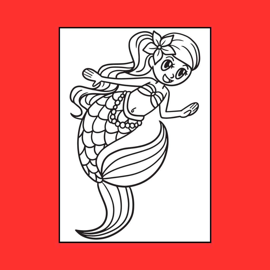 Mermaid Coloring Pages Mermaid Coloring Activity for Kids - Etsy