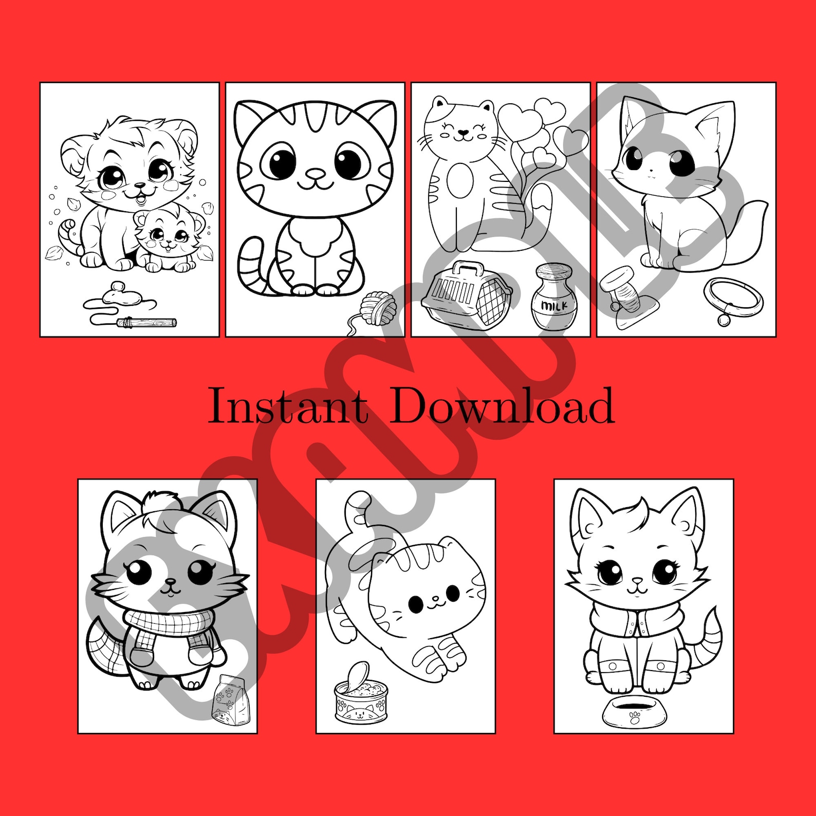 Cat Coloring Pages for Kids, Homeschool Coloring Pages, Cats Coloring ...