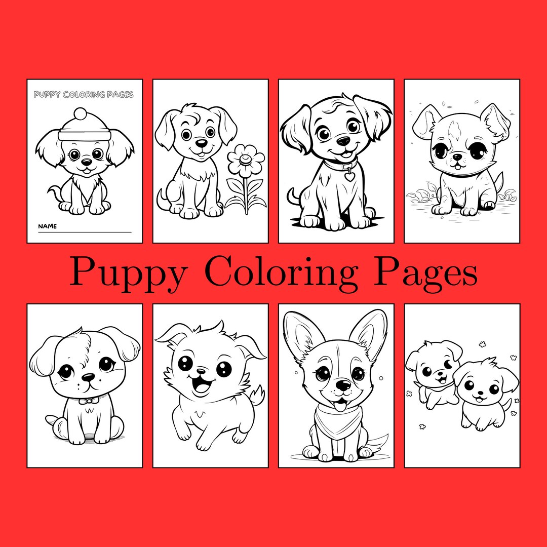 Puppy Coloring Pages, Homeschool Coloring Activity for Kids, Preschool ...