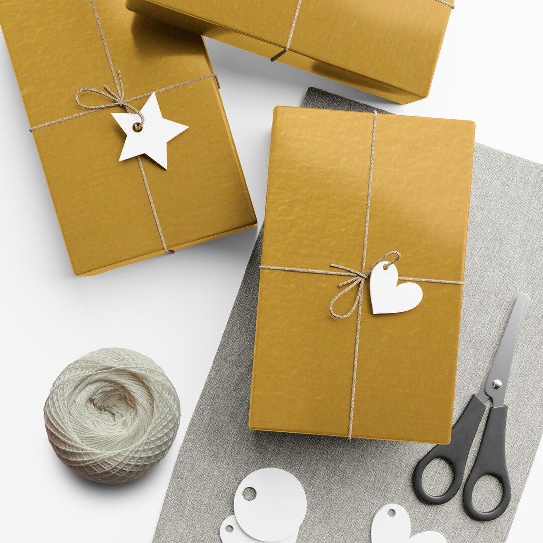 Solid Gold Wrapping Paper, Elegant Glossy Finish Gift Wrap, Shimmering ...