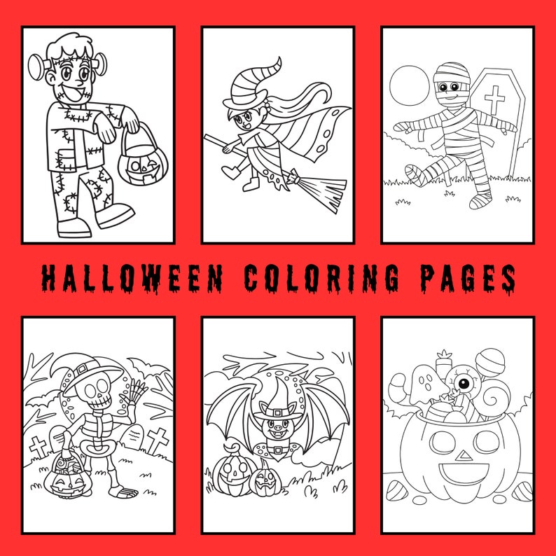 Halloween Coloring Pages for Kids, Halloween Coloring Activity, Perfect ...