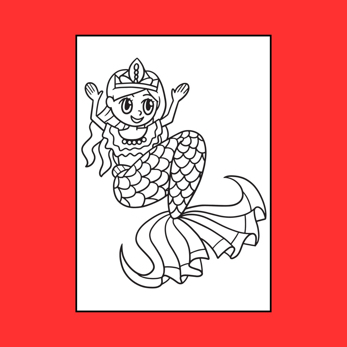 Mermaid Coloring Pages Mermaid Coloring Activity for Kids - Etsy