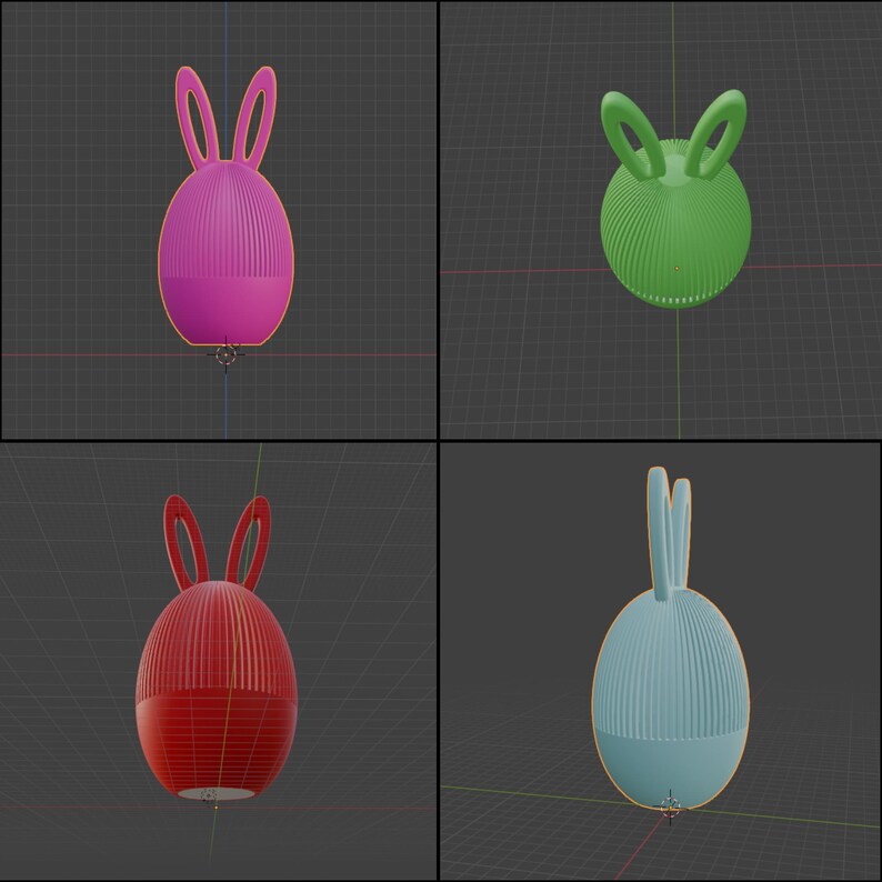 Happy Easter Egg 3D STL Files | Easter Rabbit Egg 3D STL Egg File ...
