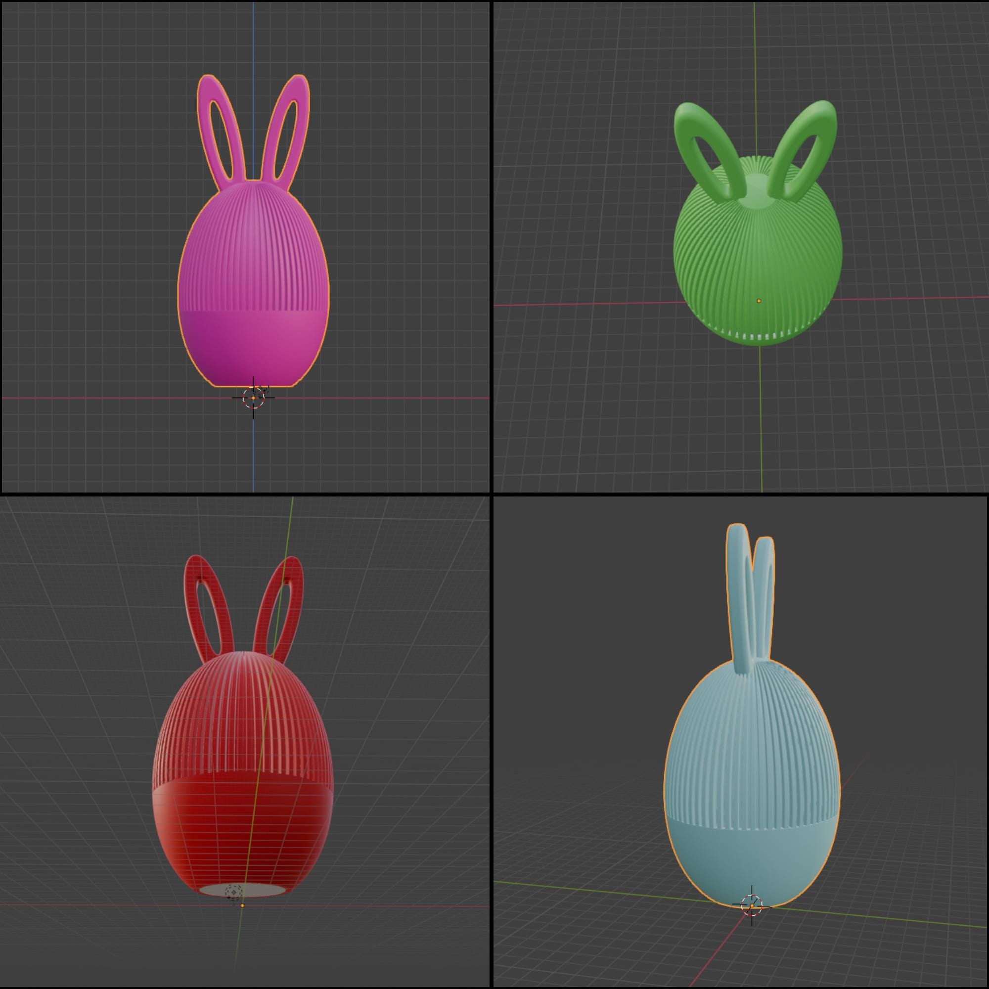 Happy Easter Egg 3D STL Files | Easter Rabbit Egg 3D STL Egg File ...