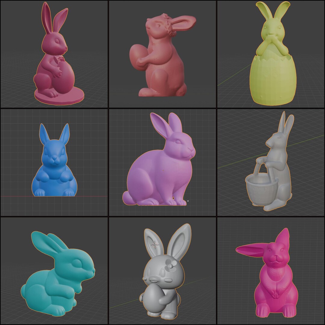 3D STL Park Bundle, 3D Printing Easter Egg, STL File Bunny, Easter 3D ...