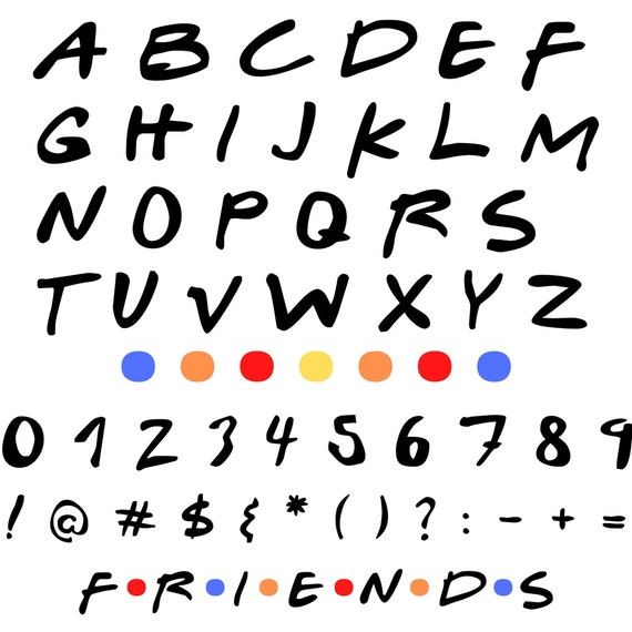 Friends Font Bundle Friends Alphabet and Number Fonts - Etsy