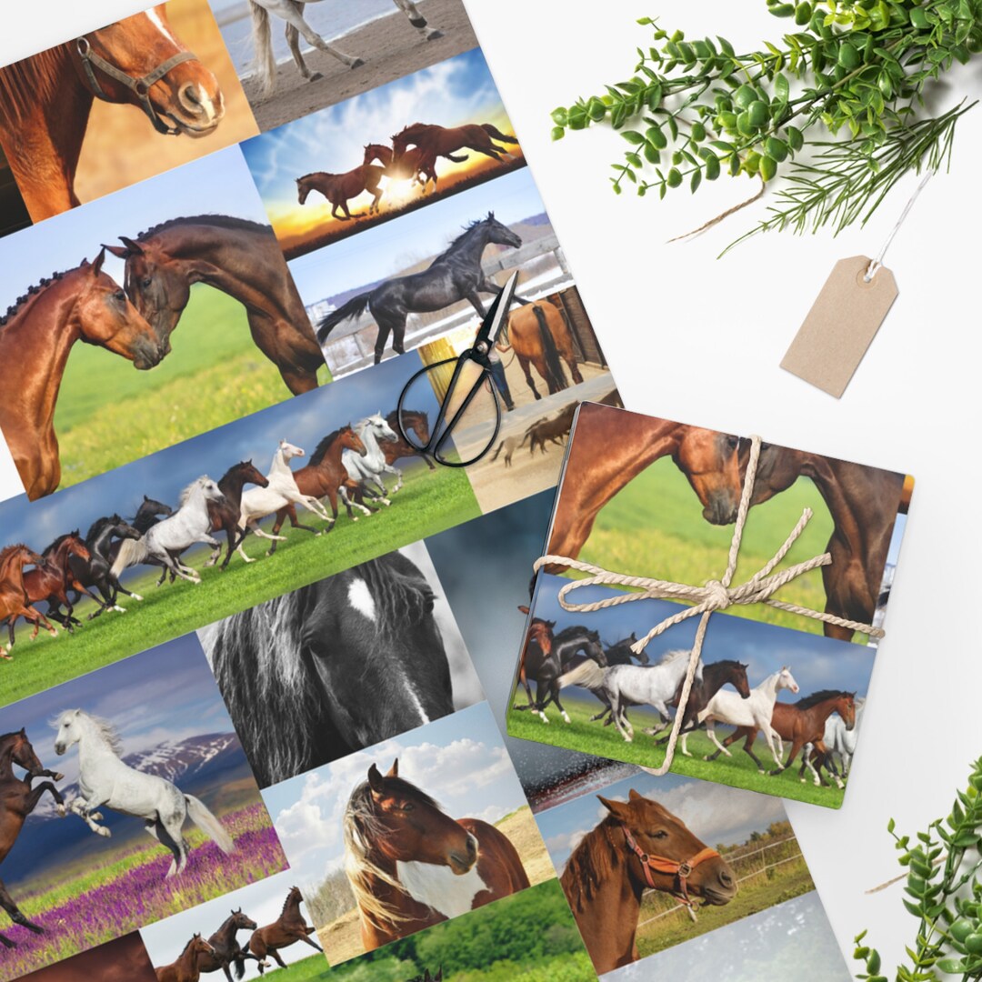 Horse Wrapping Paper, Horse-themed Wrapping Paper for Equine Lovers ...