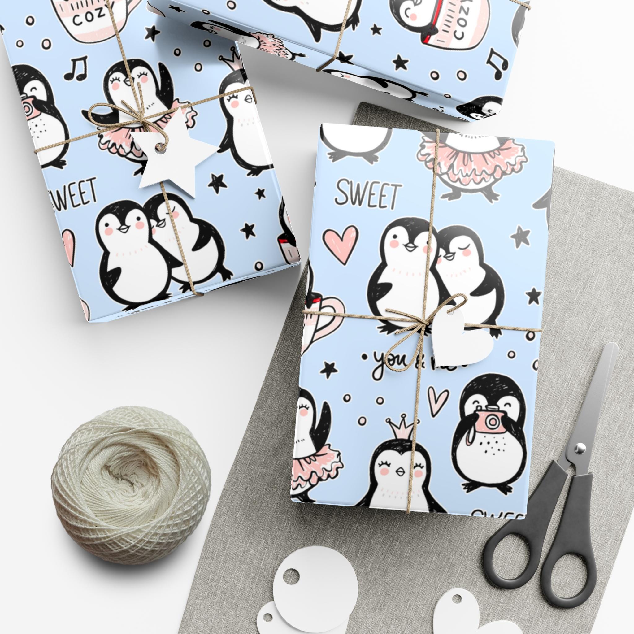 Penguin Wrapping Paper - Etsy