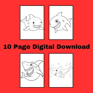 Shark Coloring Pages, Shark Coloring Activity for Kids, Easy Coloring ...