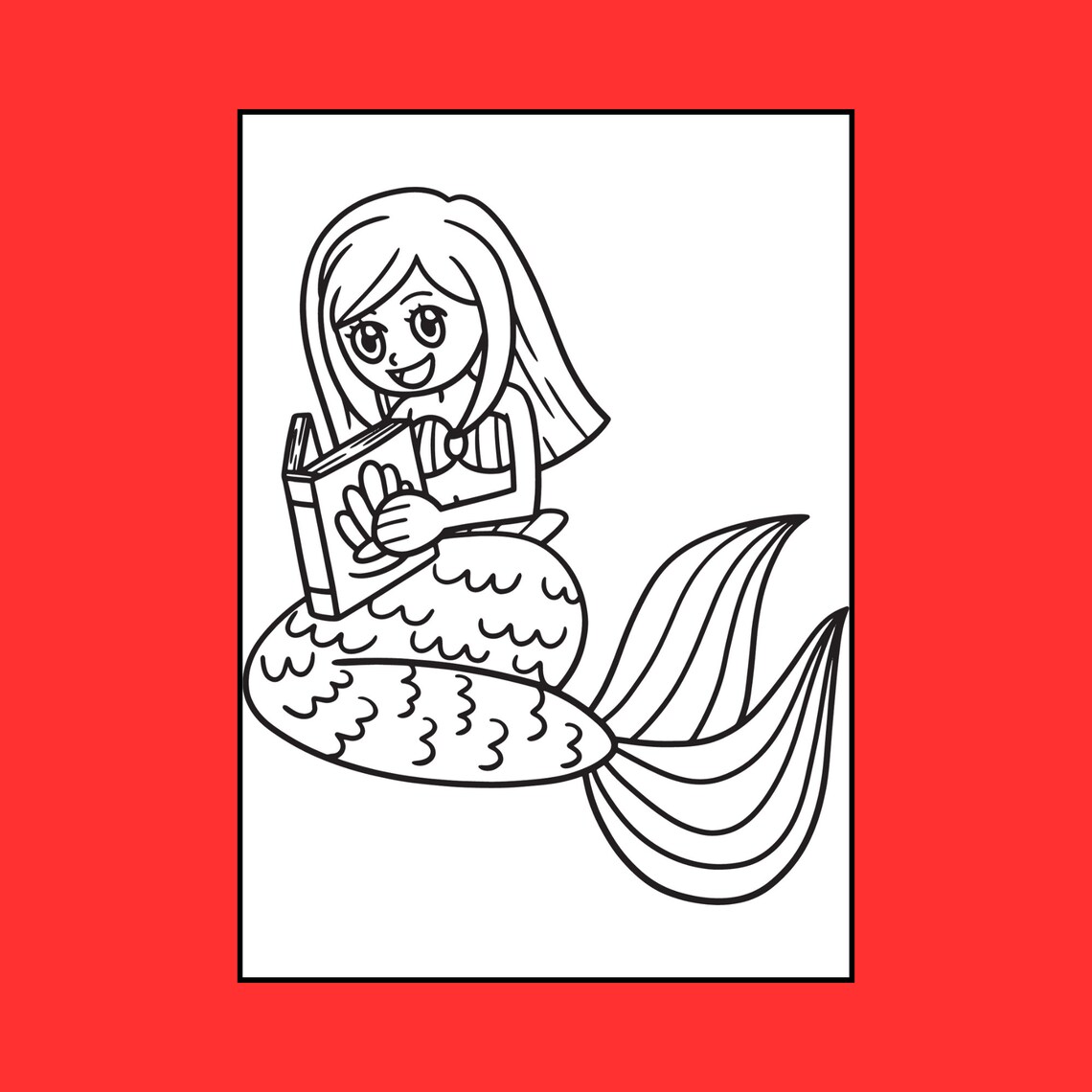 Mermaid Coloring Pages Mermaid Coloring Activity for Kids - Etsy