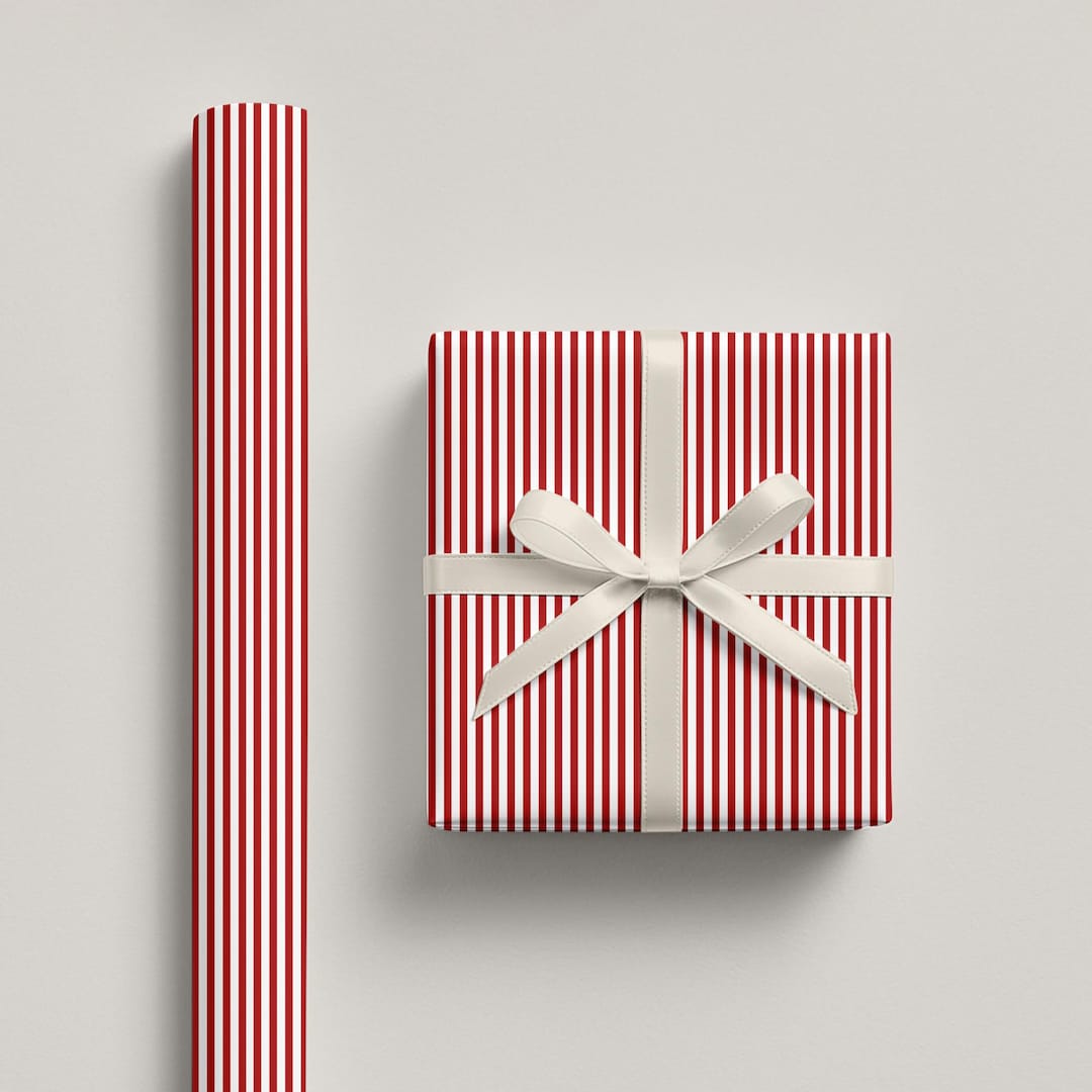 Red Stripe Wrapping Paper - Etsy