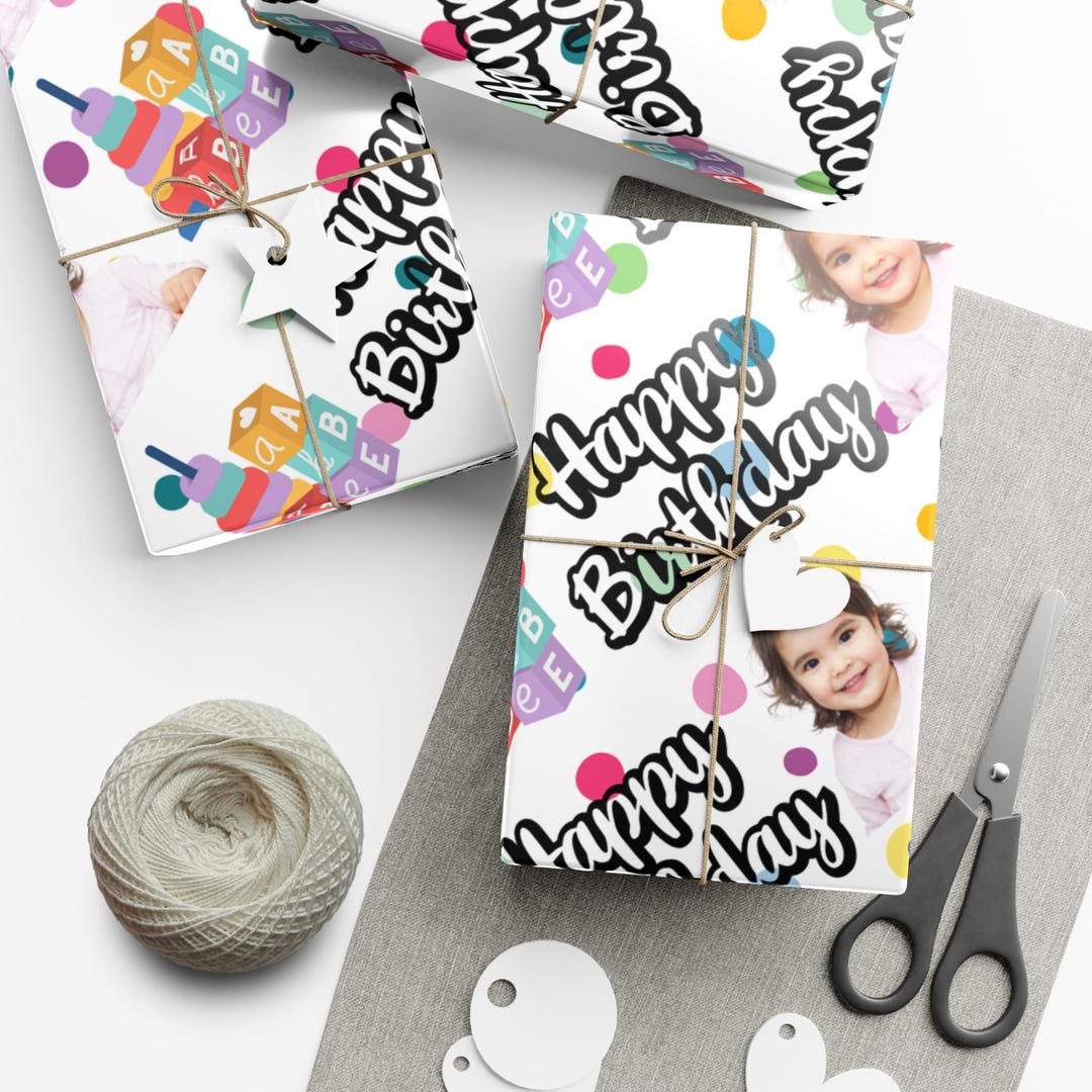 Personalized Happy Birthday Wrapping Paper, Custom Birthday Wrapping ...