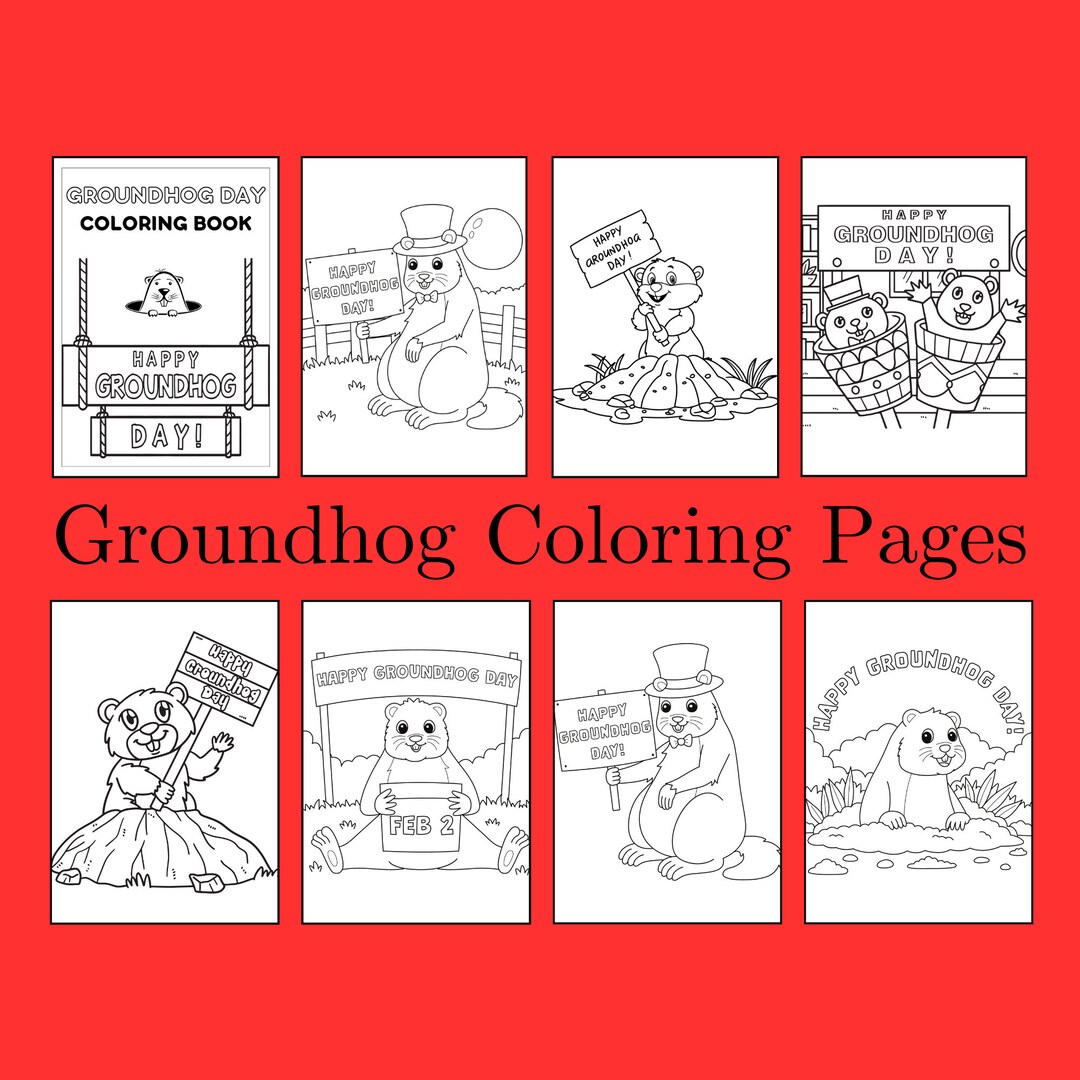 Libro para colorear del Día de la Marmota: 15 páginas imprimibles ...