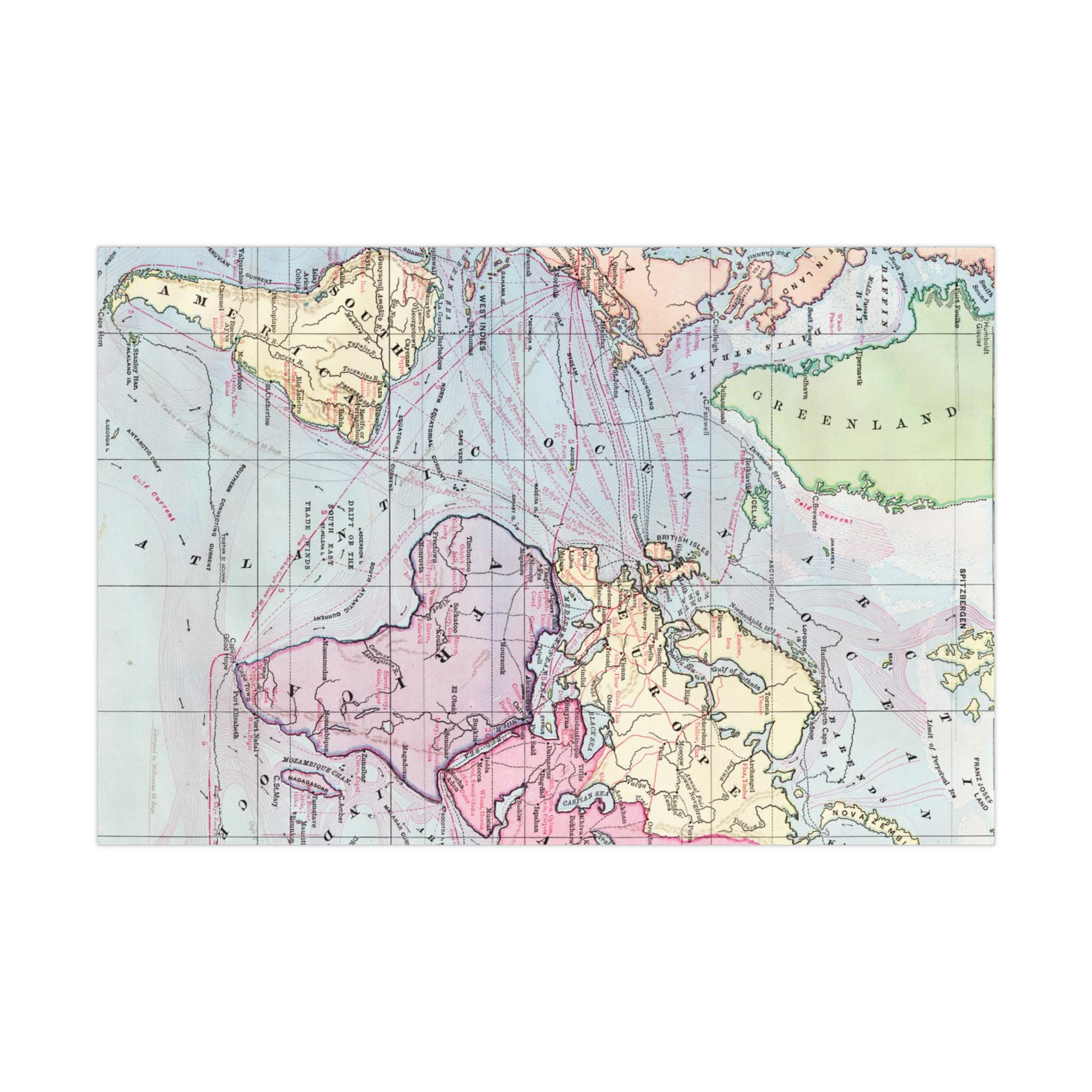 Worldmap Wrapping Paper, Original Worldmap Wrapping Paper, Around the ...