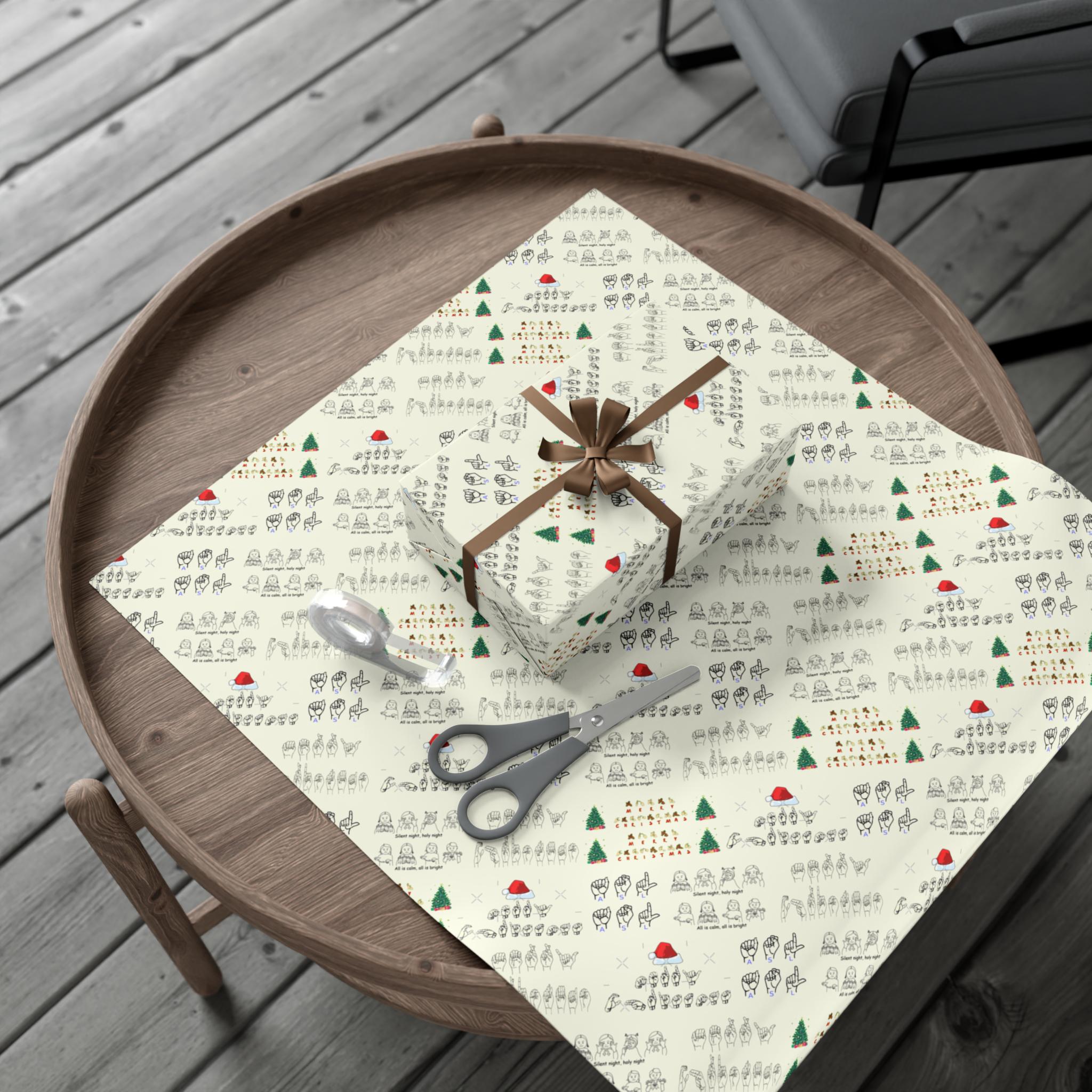 ASL Wrapping Paper, American Sign Language, ASL Christmas Wrapping ...
