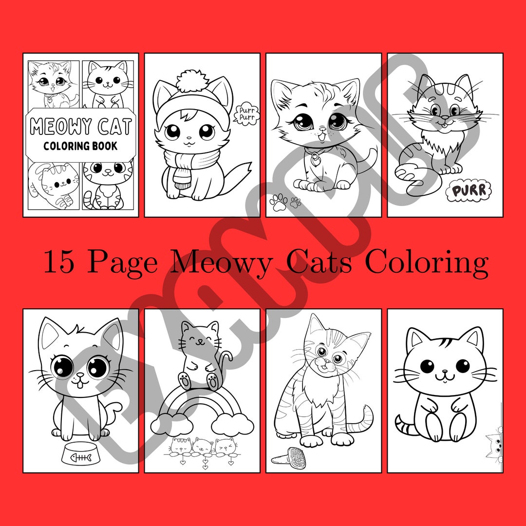 Cat Coloring Pages for Kids, Homeschool Coloring Pages, Cats Coloring ...