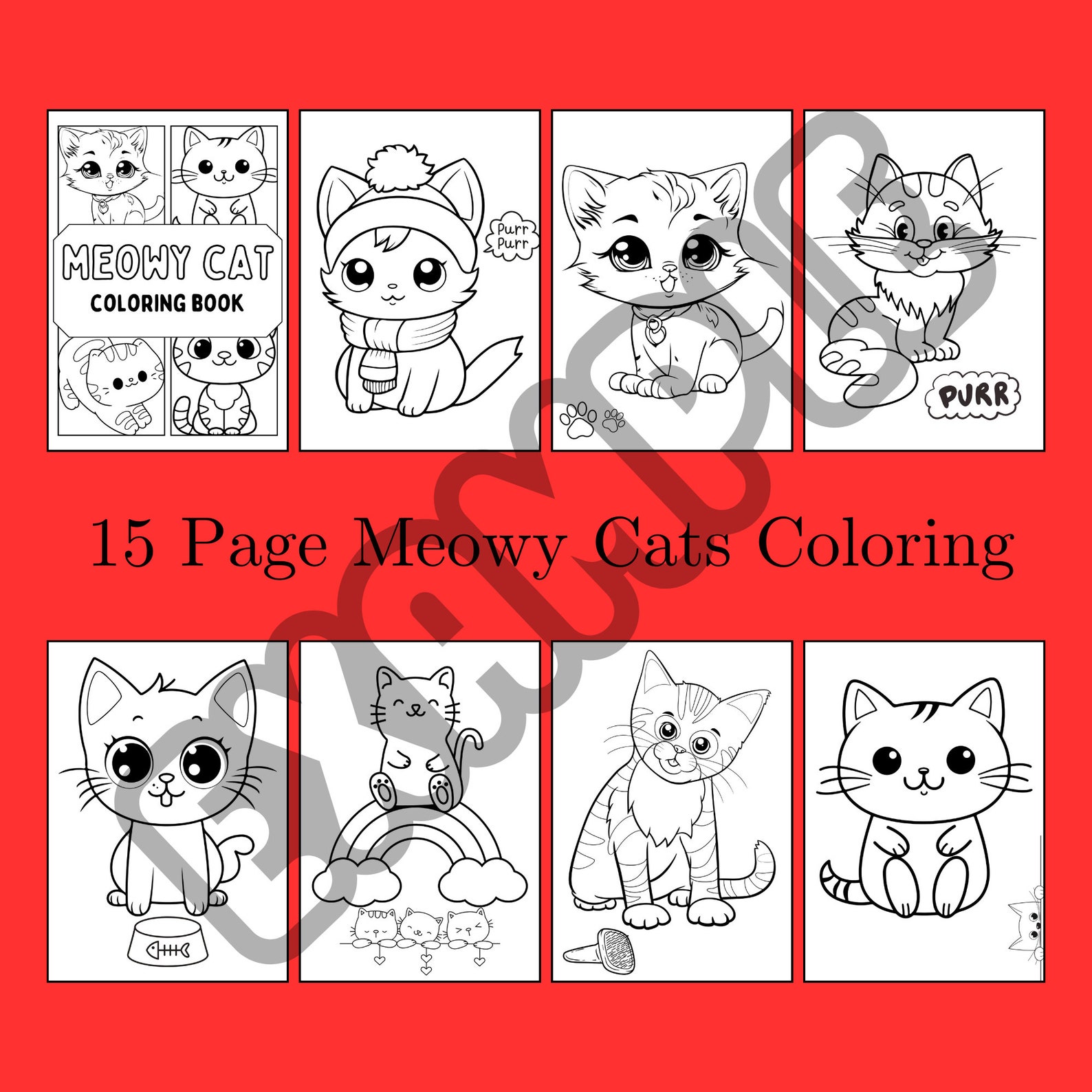 Cat Coloring Pages for Kids, Homeschool Coloring Pages, Cats Coloring ...