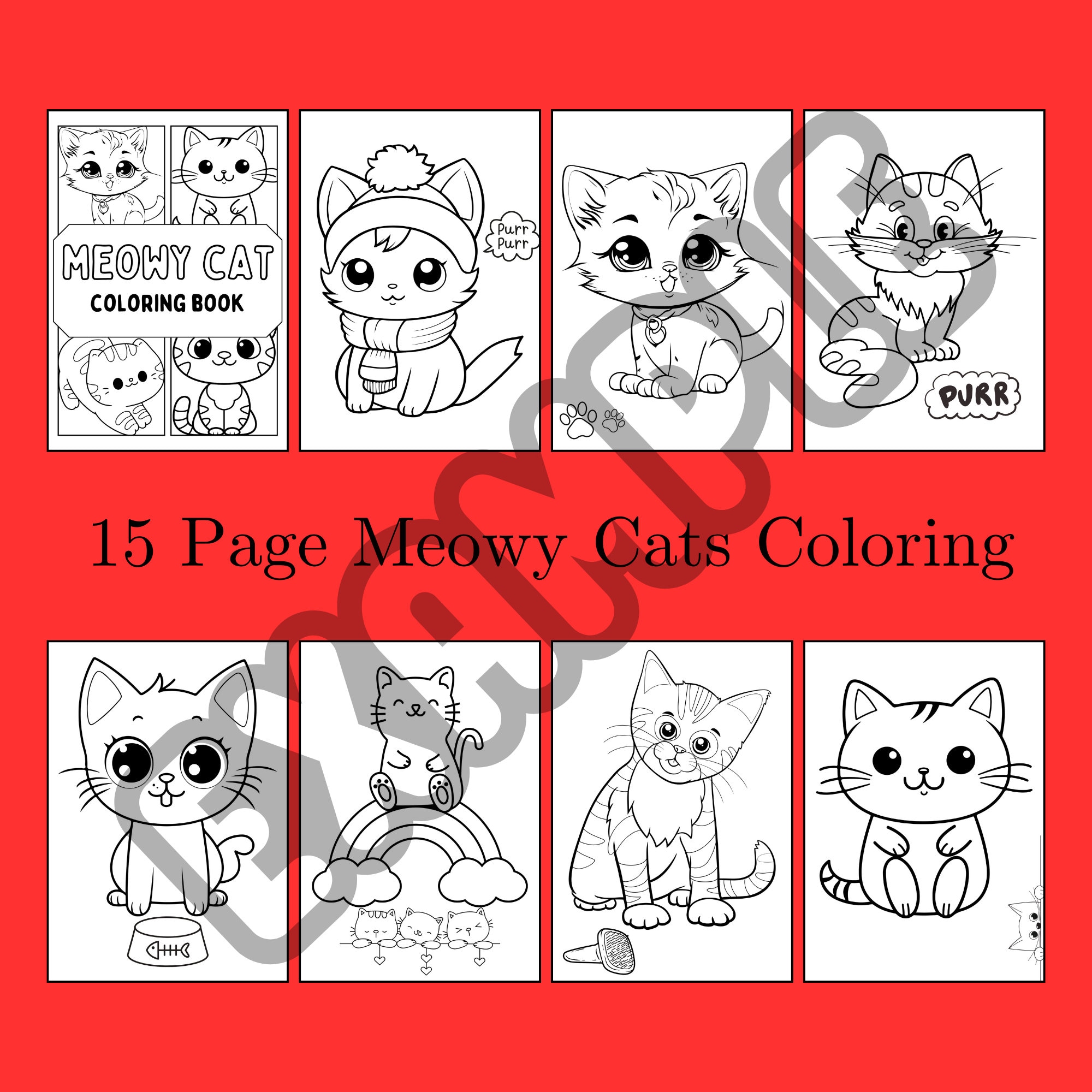 Cat Coloring Pages for Kids, Homeschool Coloring Pages, Cats Coloring ...