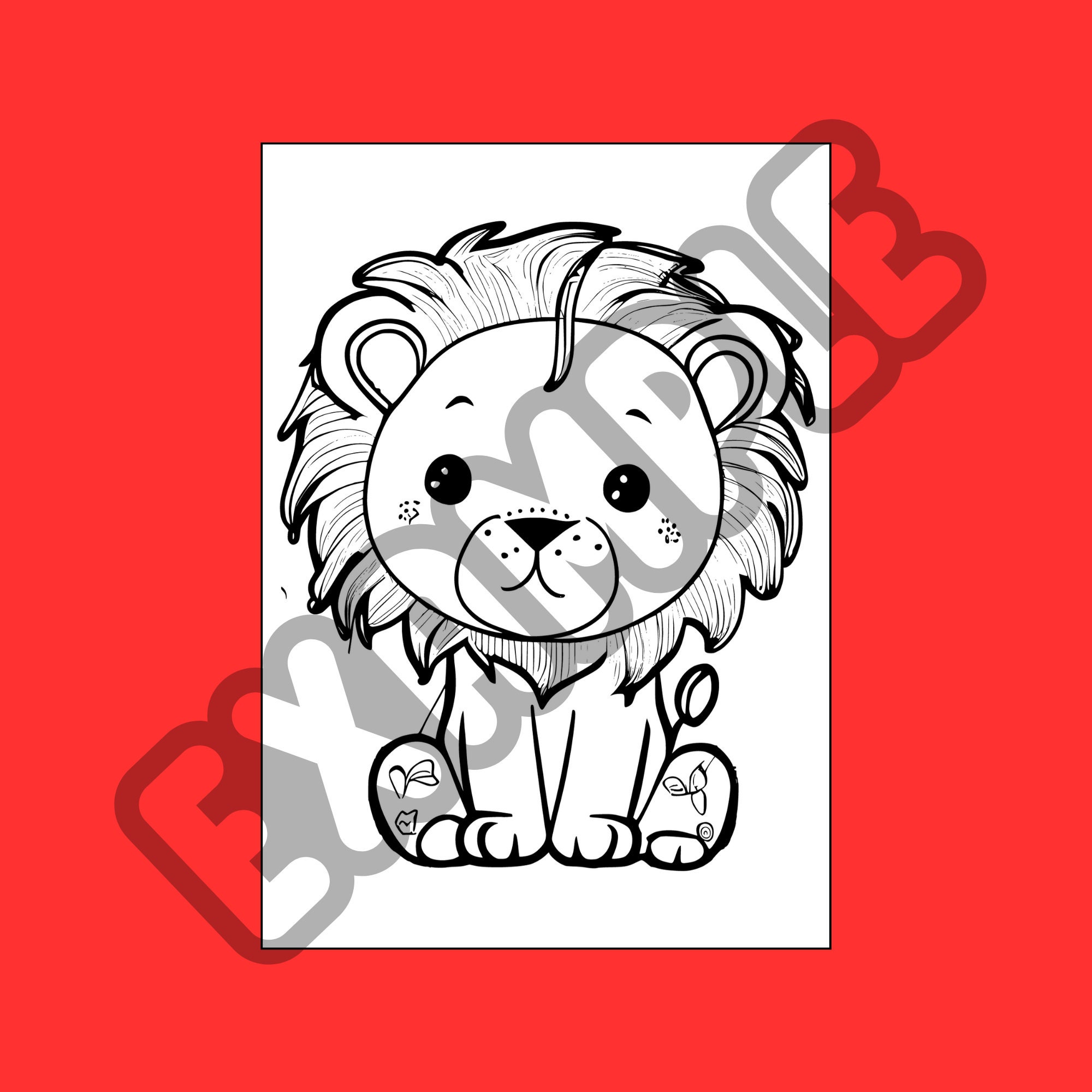 Cute Lion Coloring Pages, Homeschool Coloring Activity, Preschool ...