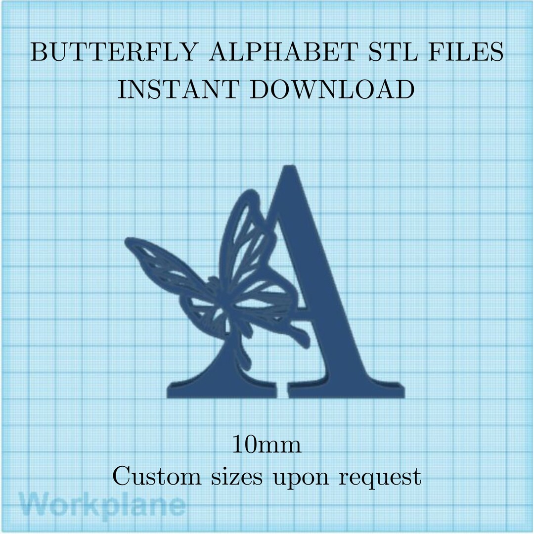 STL 3D Butterfly Alphabet Bundle, Stl Files for 3d Printing, Digital ...