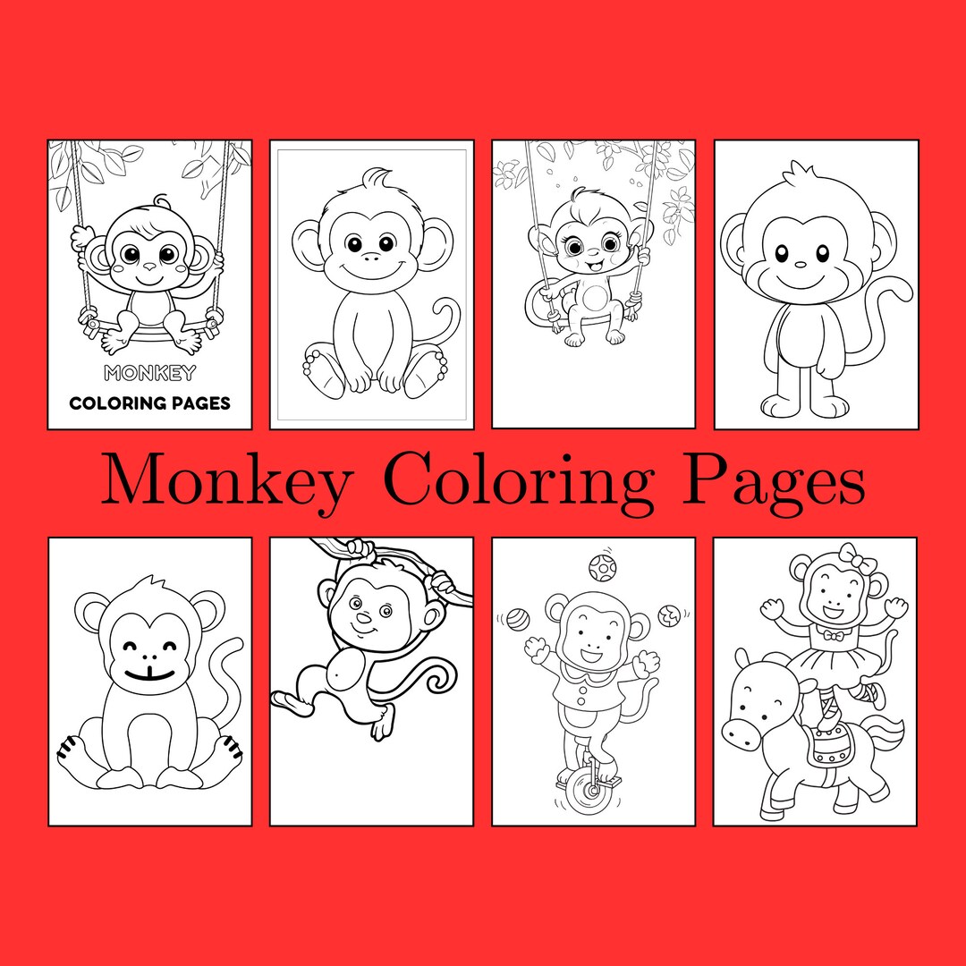 Monkey Coloring Pages, Homeschool Coloring Pages, Preschool Coloring ...