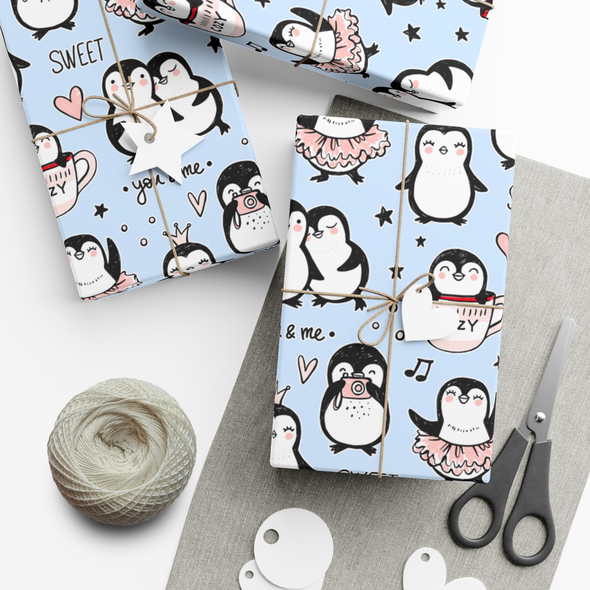 Penguin Wrapping Paper - Etsy