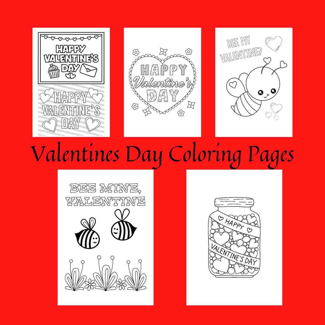 Valentine's Day Coloring Pages for Kids, Printable Valentine's Day ...