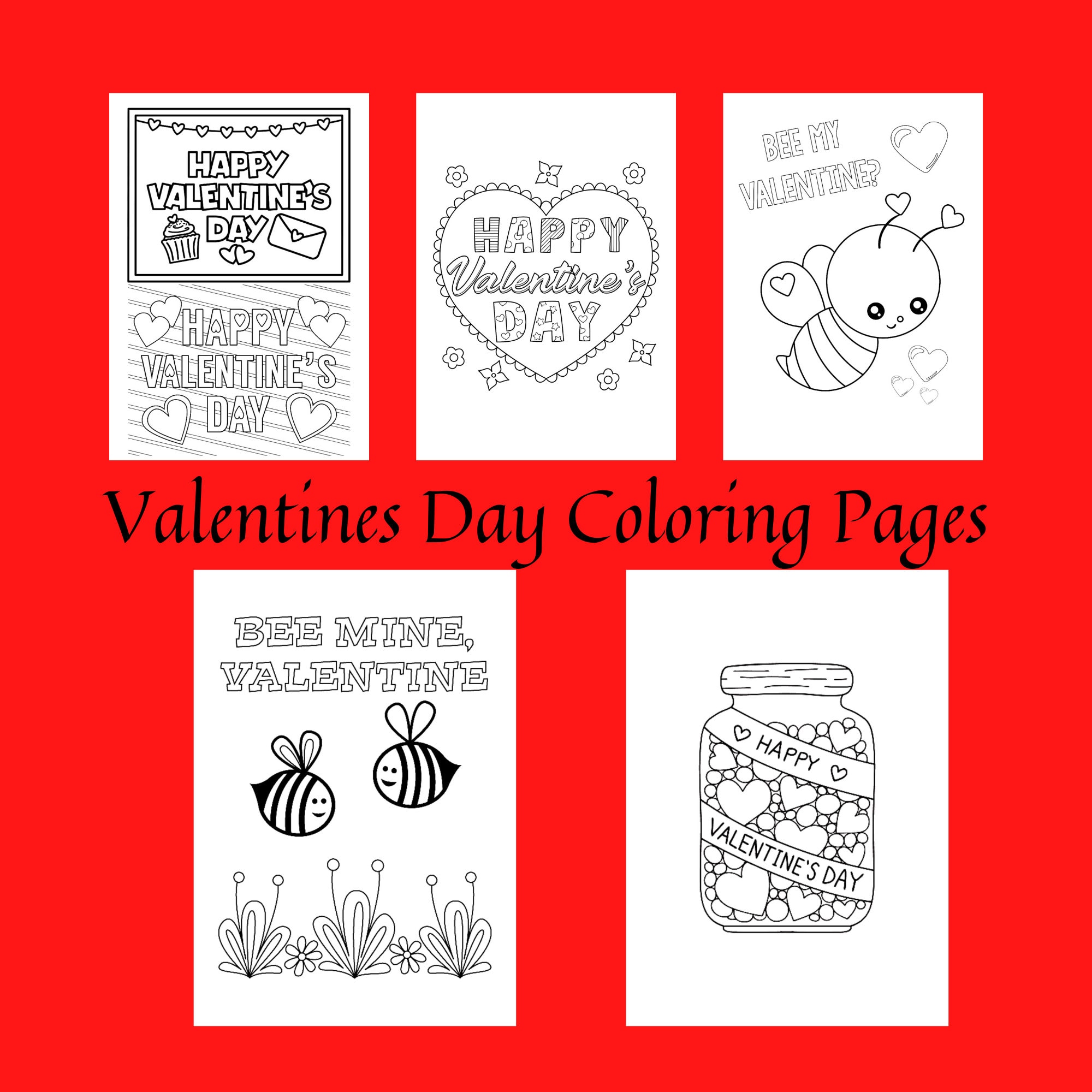 Valentine's Day Coloring Pages for Kids, Printable Valentine's Day ...
