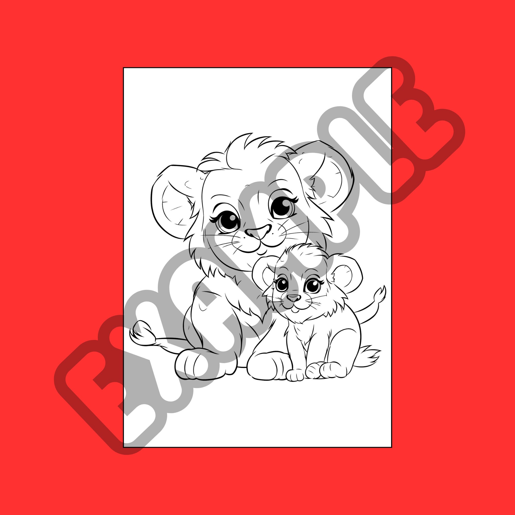 Cute Lion Coloring Pages, Homeschool Coloring Activity, Preschool ...