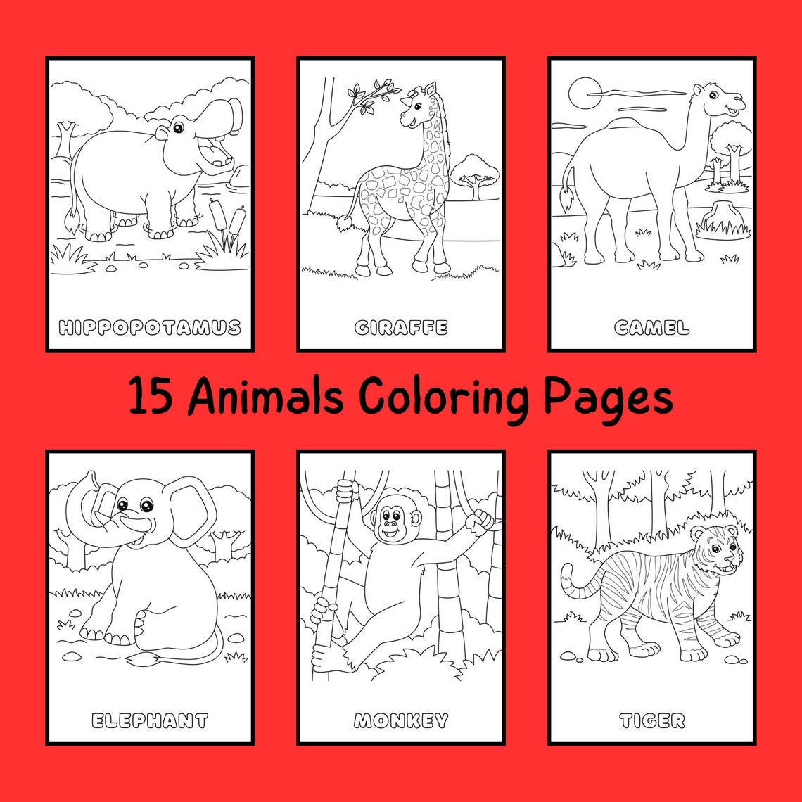 Animal Coloring Pages, Zoo Coloring Pages, Kids Safari Animals Coloring ...