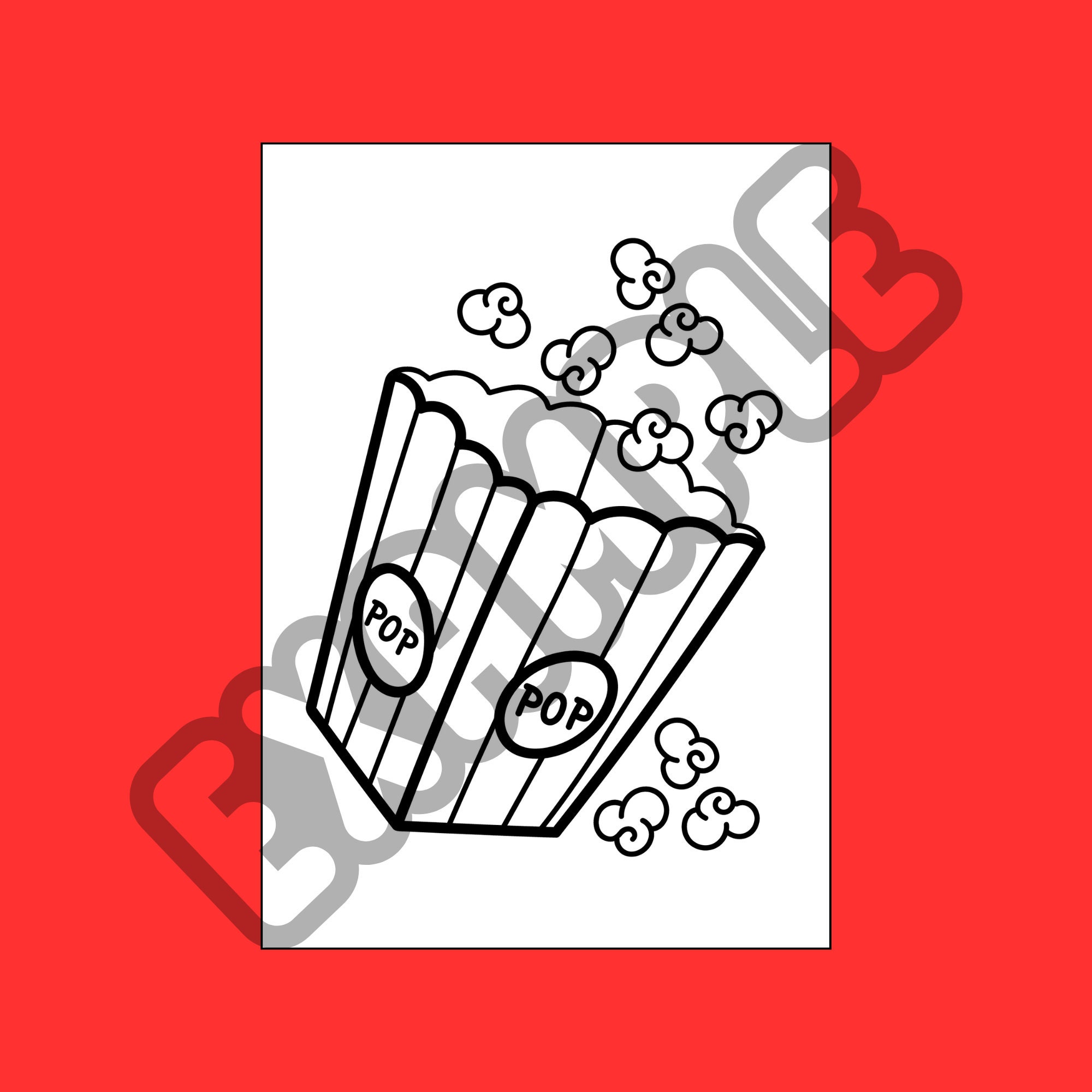 Popcorn Coloring Pages, Kids Coloring Book, Popcorn Printables, Adult ...
