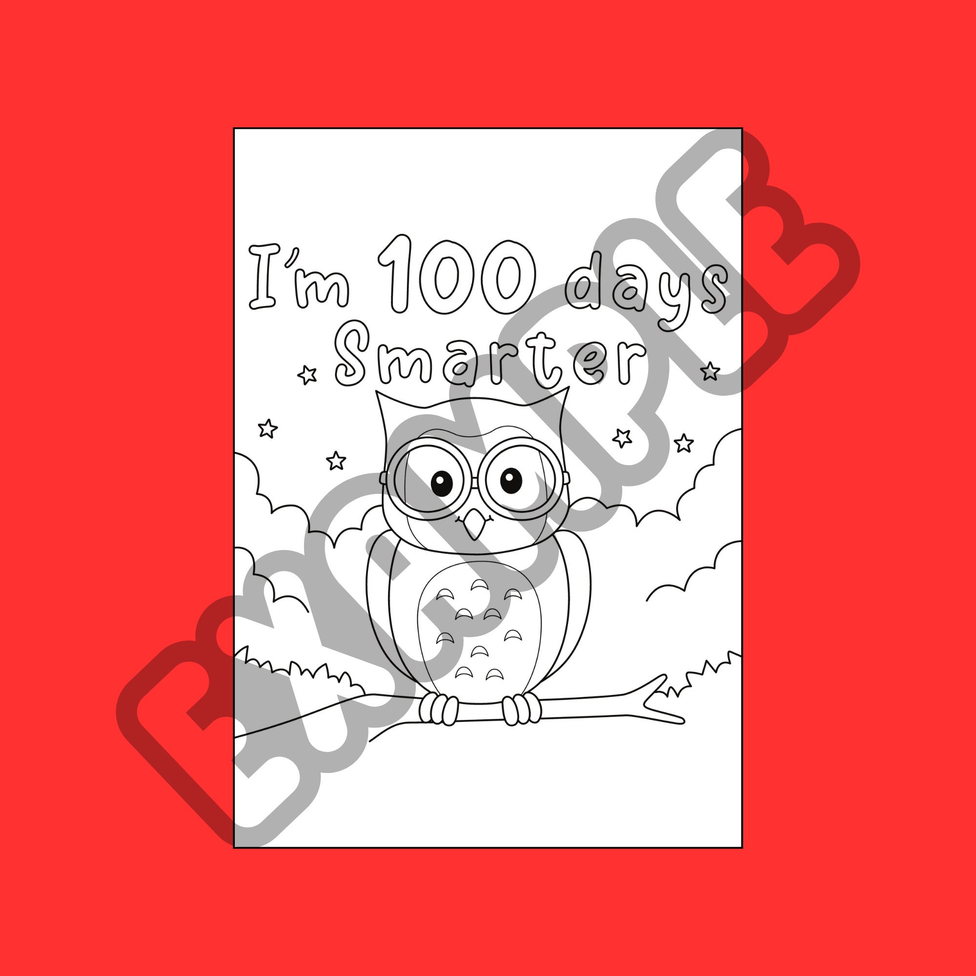 100 Days of School Coloring, Cute Coloring Pages for Kids, 15 Page 100 ...