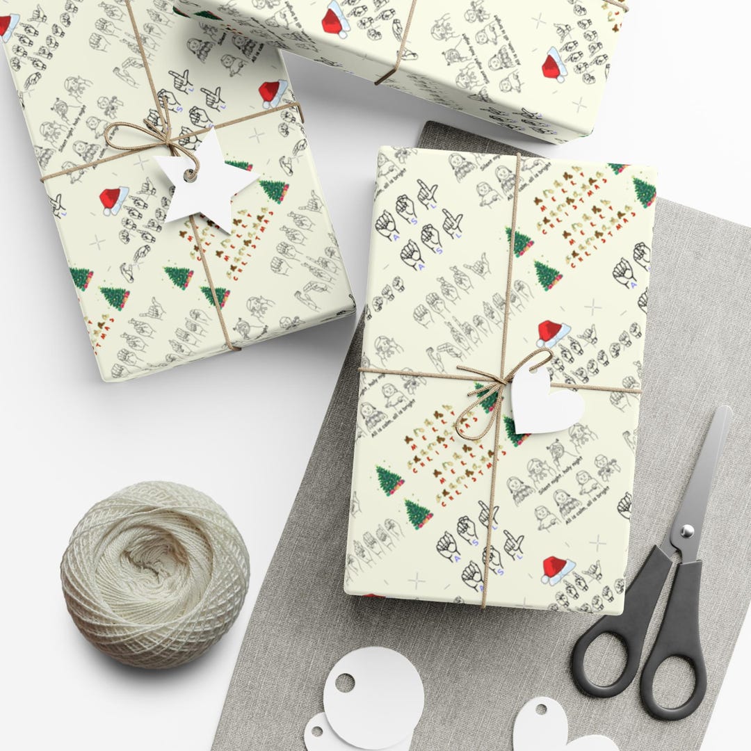 ASL Wrapping Paper, American Sign Language, ASL Christmas Wrapping ...