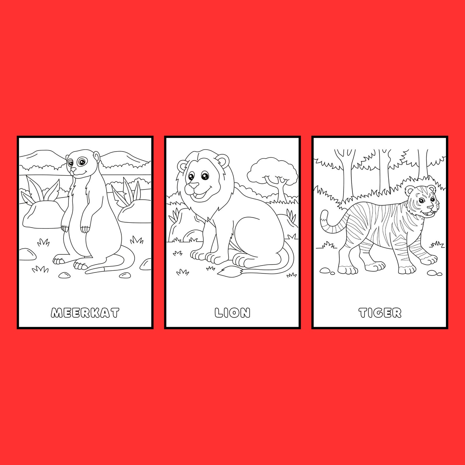 Animal Coloring Pages, Zoo Coloring Pages, Kids Safari Animals Coloring ...