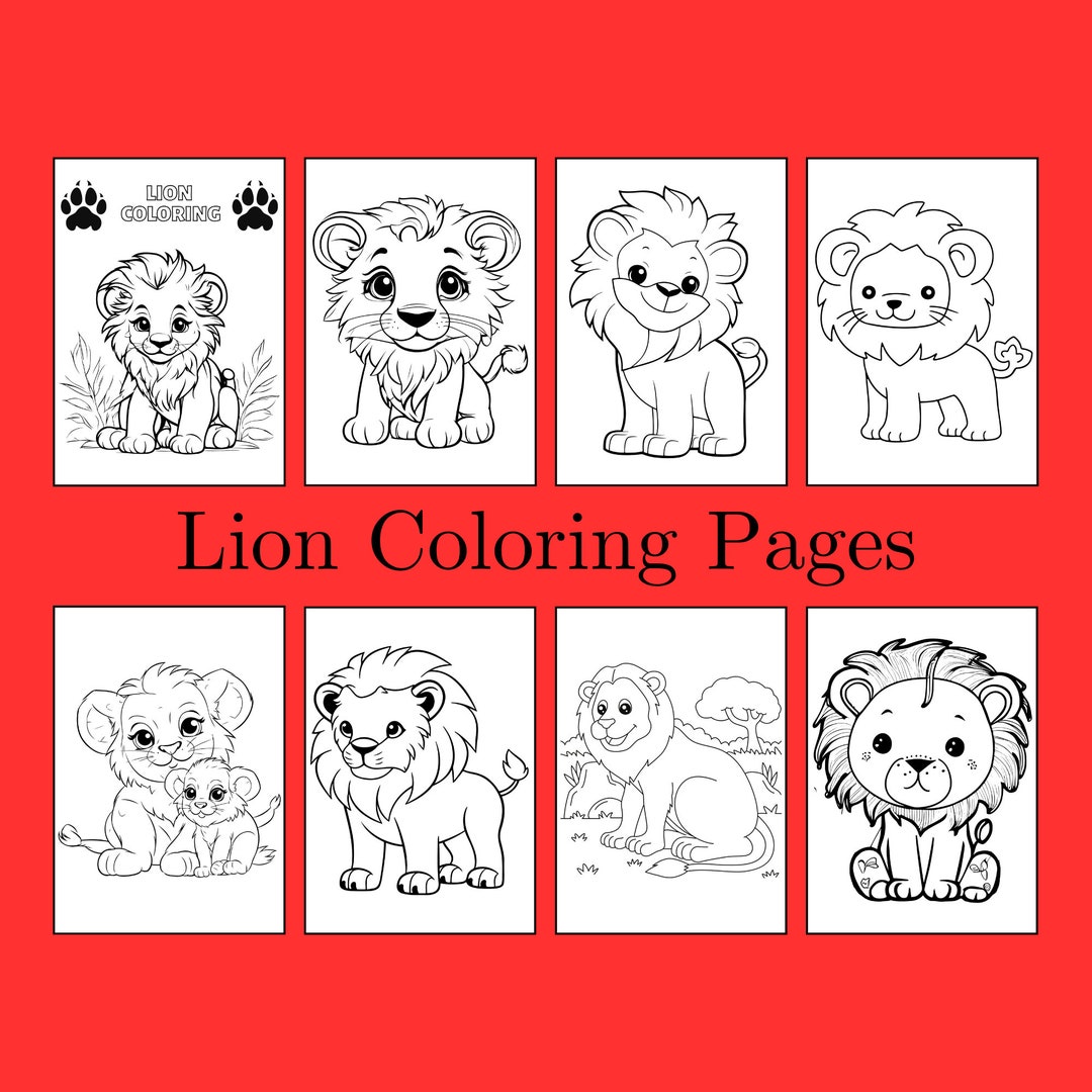 Cute Lion Coloring Pages, Homeschool Coloring Activity, Preschool ...